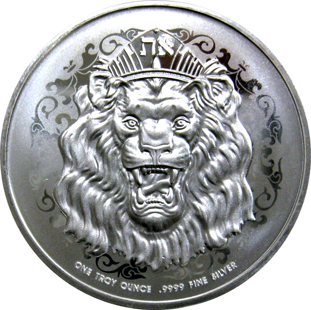 El León coronado de Judá en moneda de una onza de plata | Numismatica ...