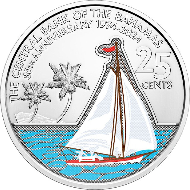 Bahamas colorea una moneda de circulación por un aniversario ...