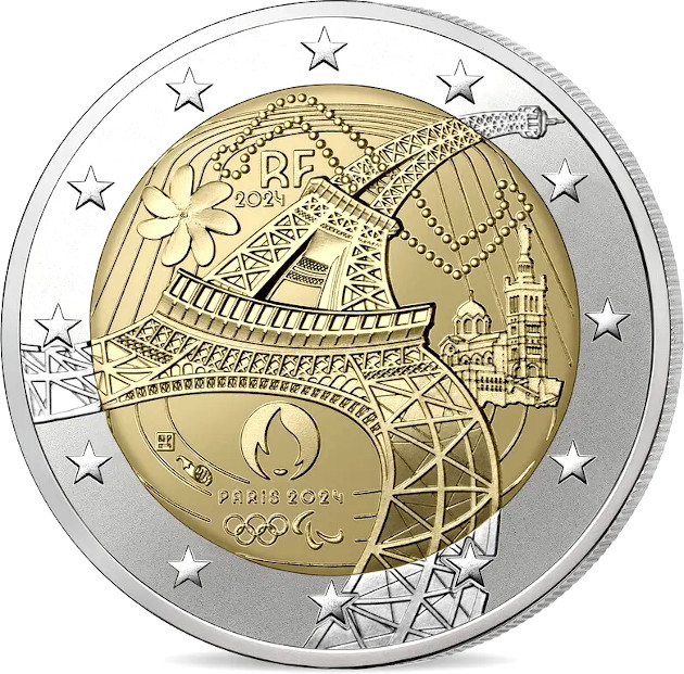Todas las versiones de la moneda 2 euros conmemorativa Juegos Olímpicos y Paralímpicos París ...