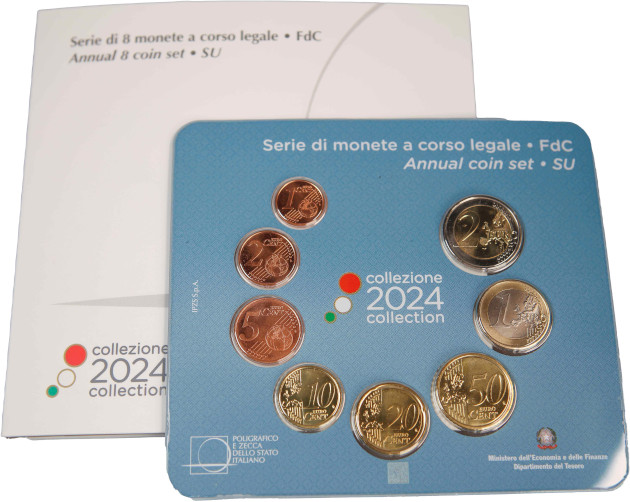 Euroset FDC con las moneda euro italianas de 2024 | Numismatica Visual