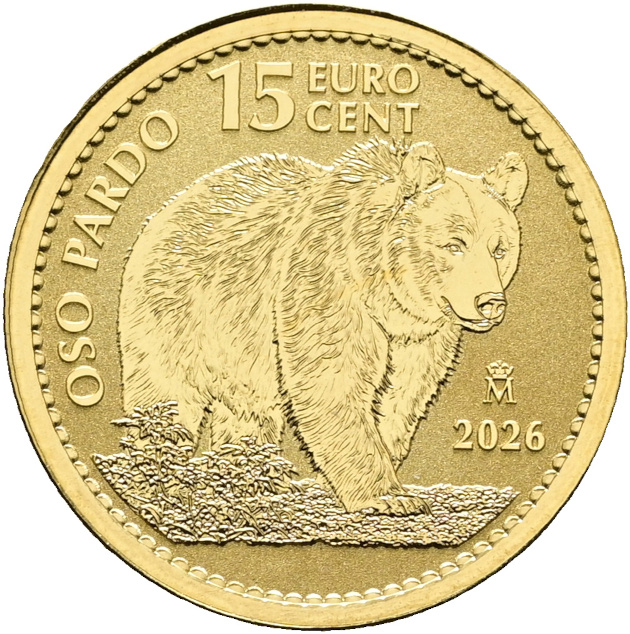 La nueva moneda española de un décimo de onza de oro dedicada al «Oso ...